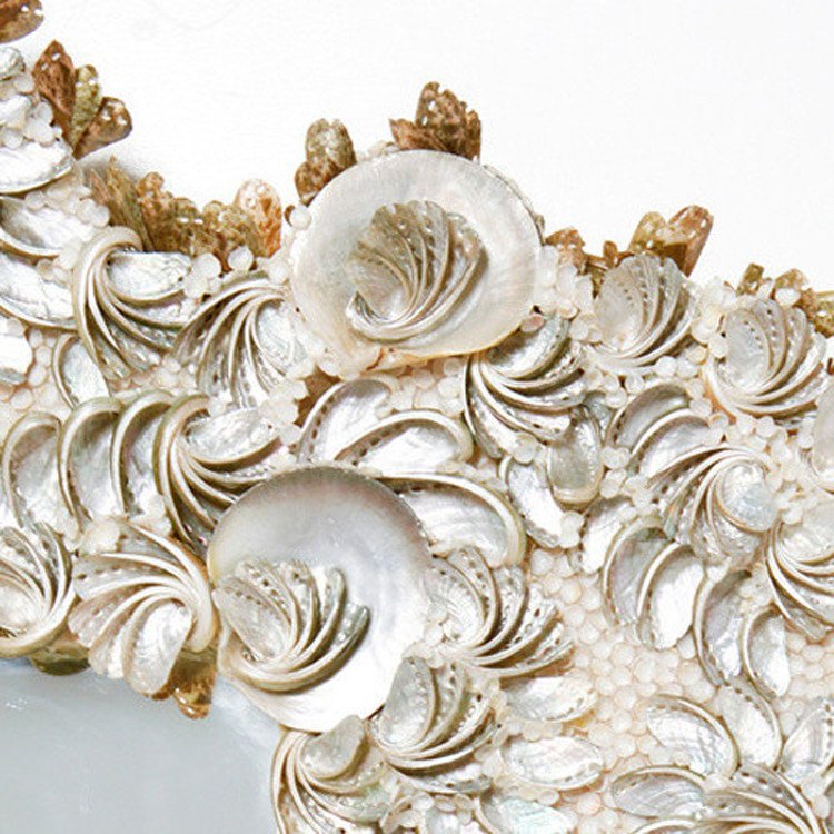 Stella Shell Mirror. Silver Abalone Shells – Global Home Interiors